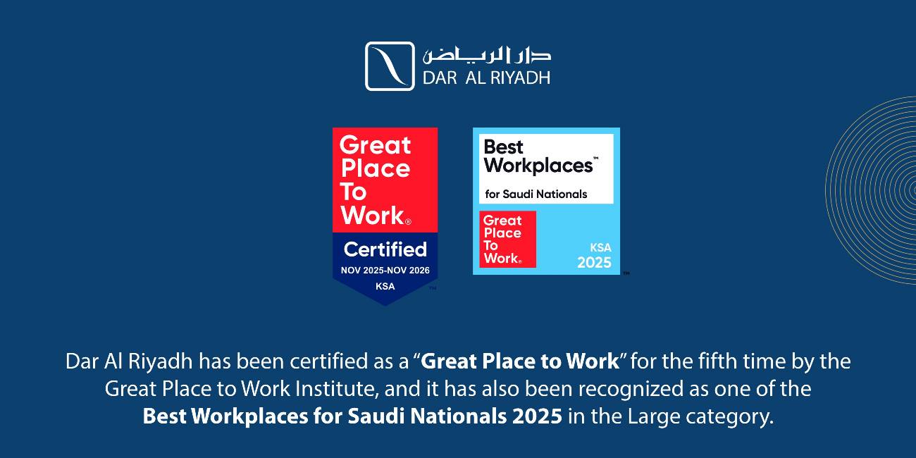 Dar Al Riyadh Certified as a Great Place to Work